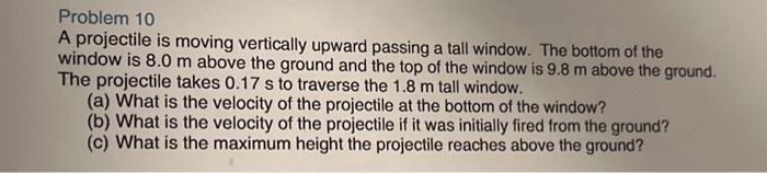 Solved Problem 10 A projectile is moving vertically upward | Chegg.com