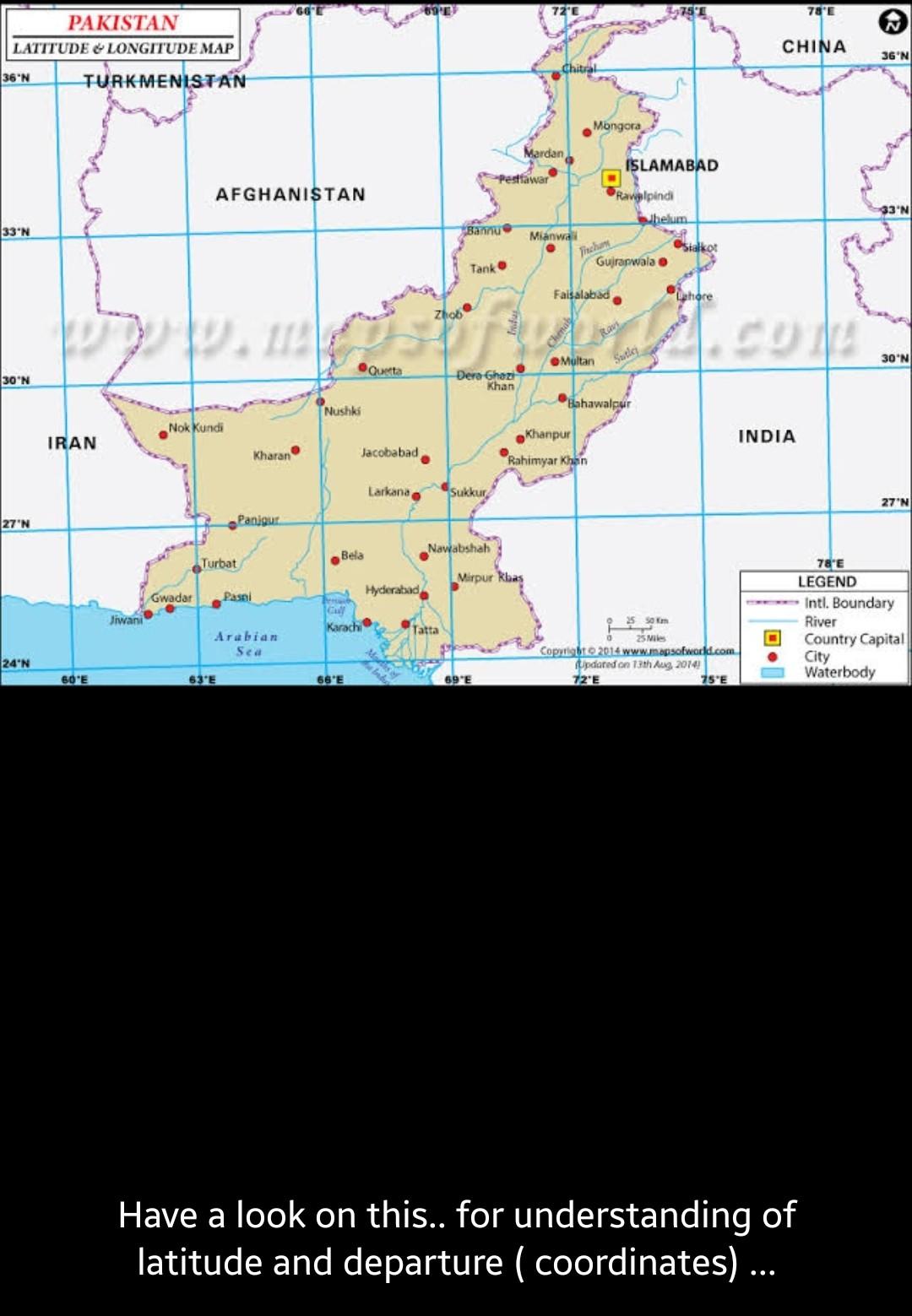 Solved GE ET 72'E 78E PAKISTAN LATTTUDE & LONGITUDE MAP | Chegg.com