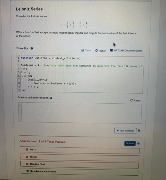 Solved Leibniz Series Consider the Leibniz series: 1 1 1 1- | Chegg.com