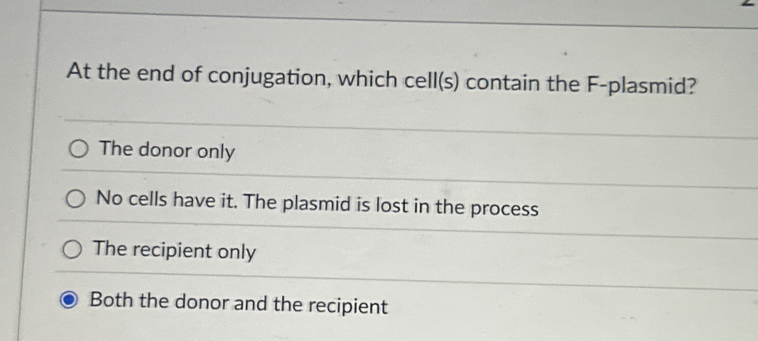 Solved At the end of conjugation, which cell(s) ﻿contain the | Chegg.com
