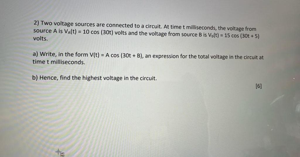 Solved Two voltage sources are connected to a circuit. At | Chegg.com