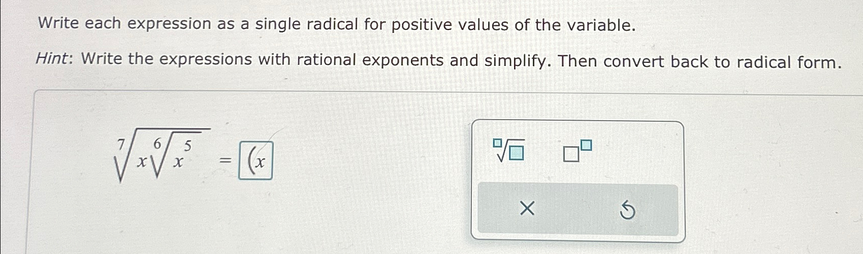 Solved Write each expression as a single radical for | Chegg.com