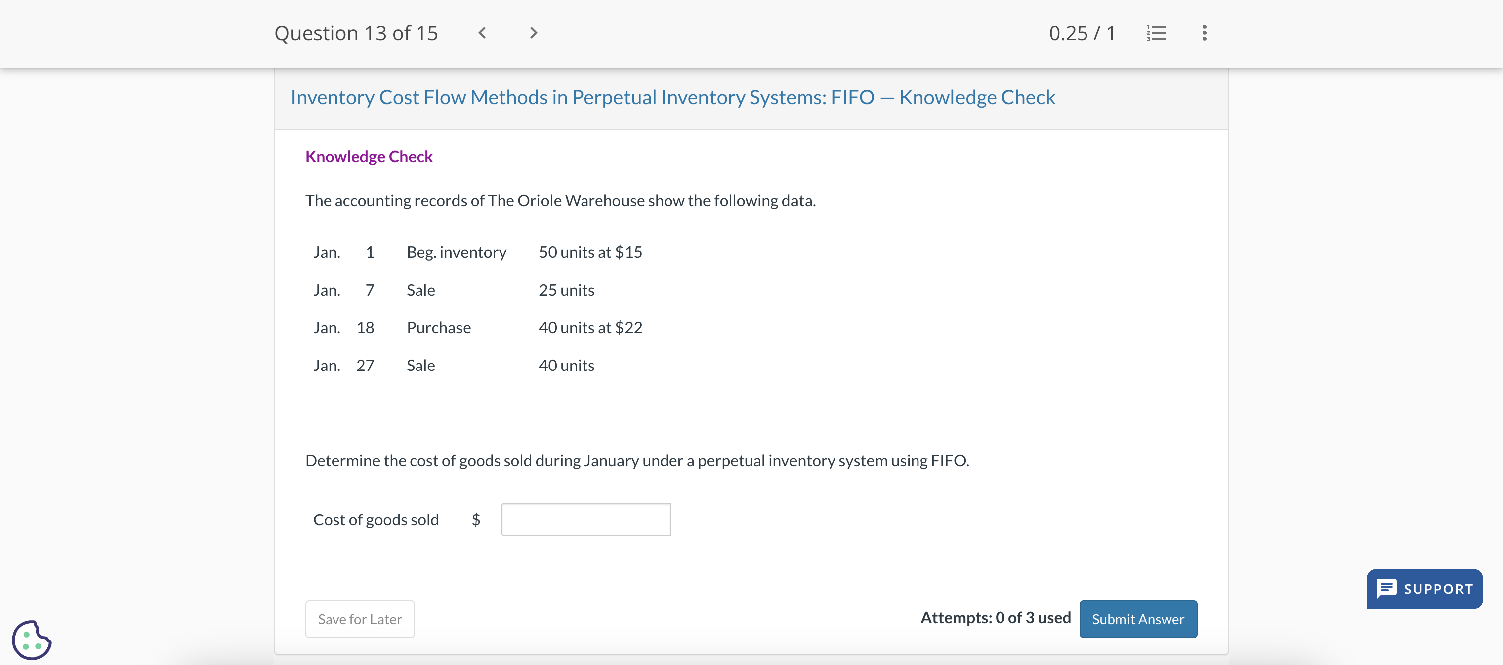 Solved The accounting records of The Oriole Warehouse show | Chegg.com