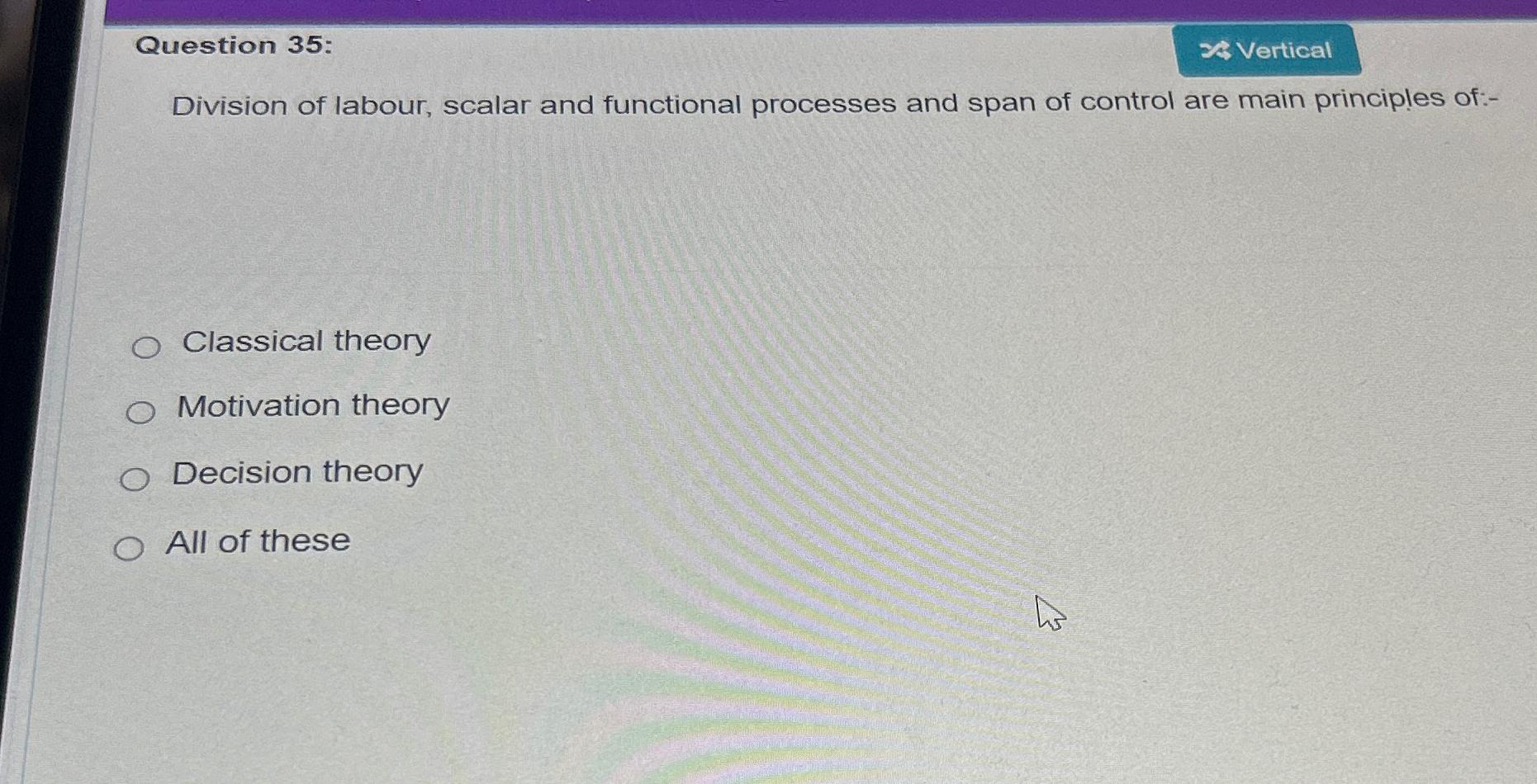 Solved Question 35:Division of labour, scalar and functional | Chegg.com