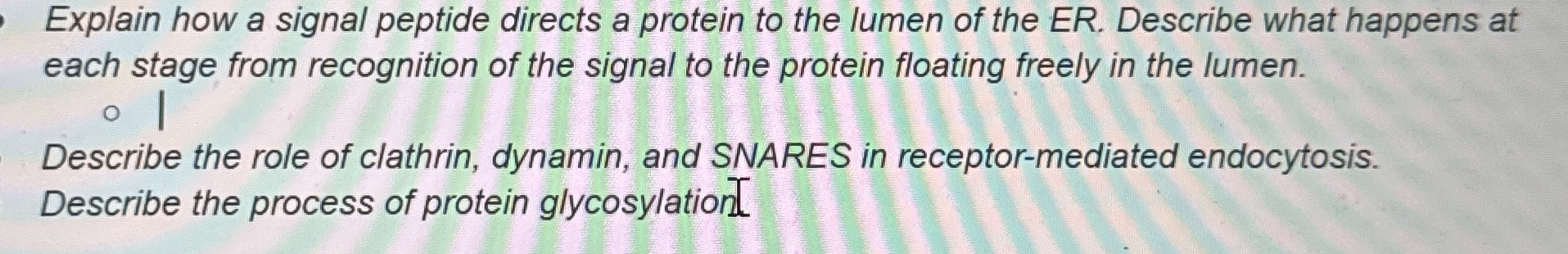 Solved Explain how a signal peptide directs a protein to the | Chegg.com