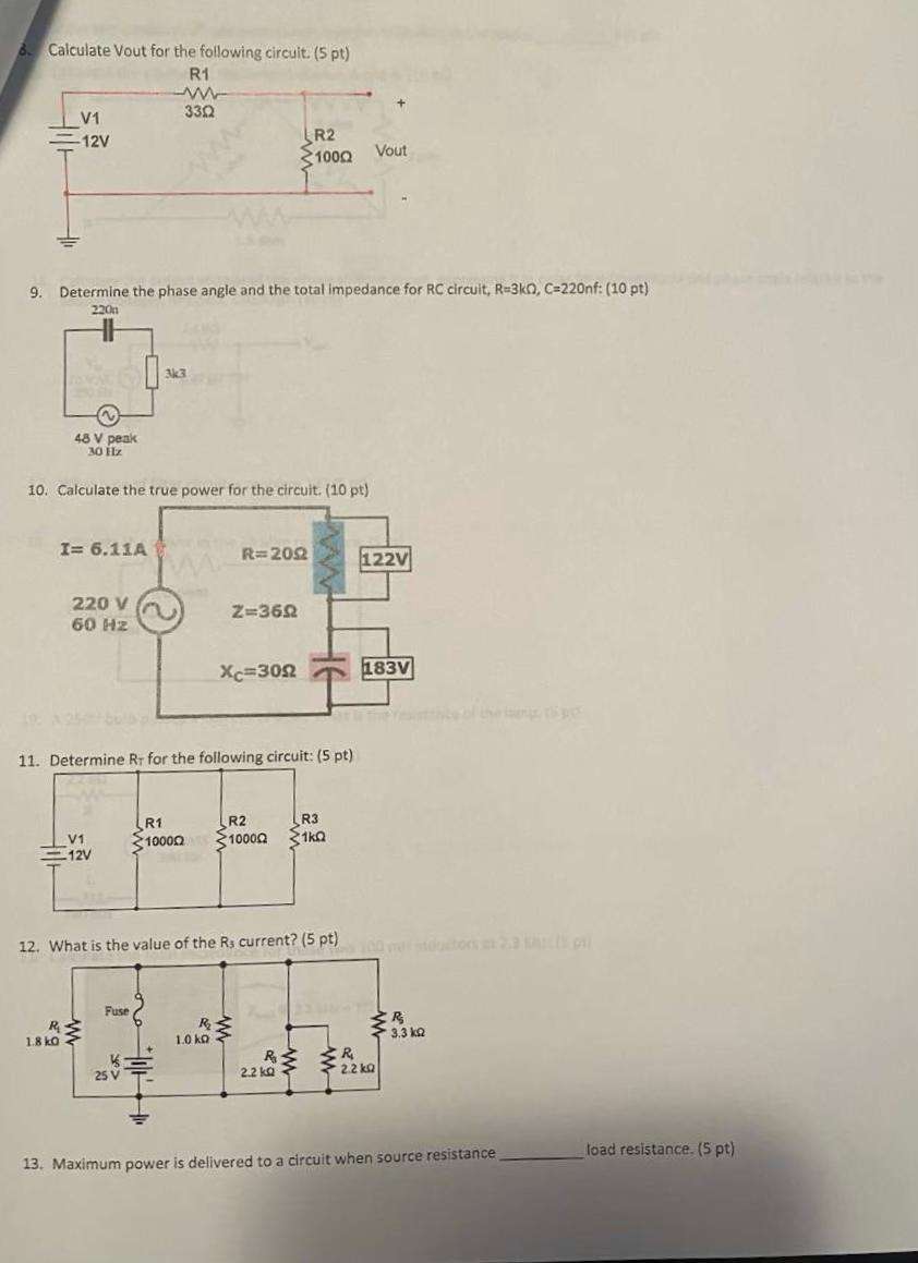 Solved Calculate Vout for the following circuit. (5 | Chegg.com
