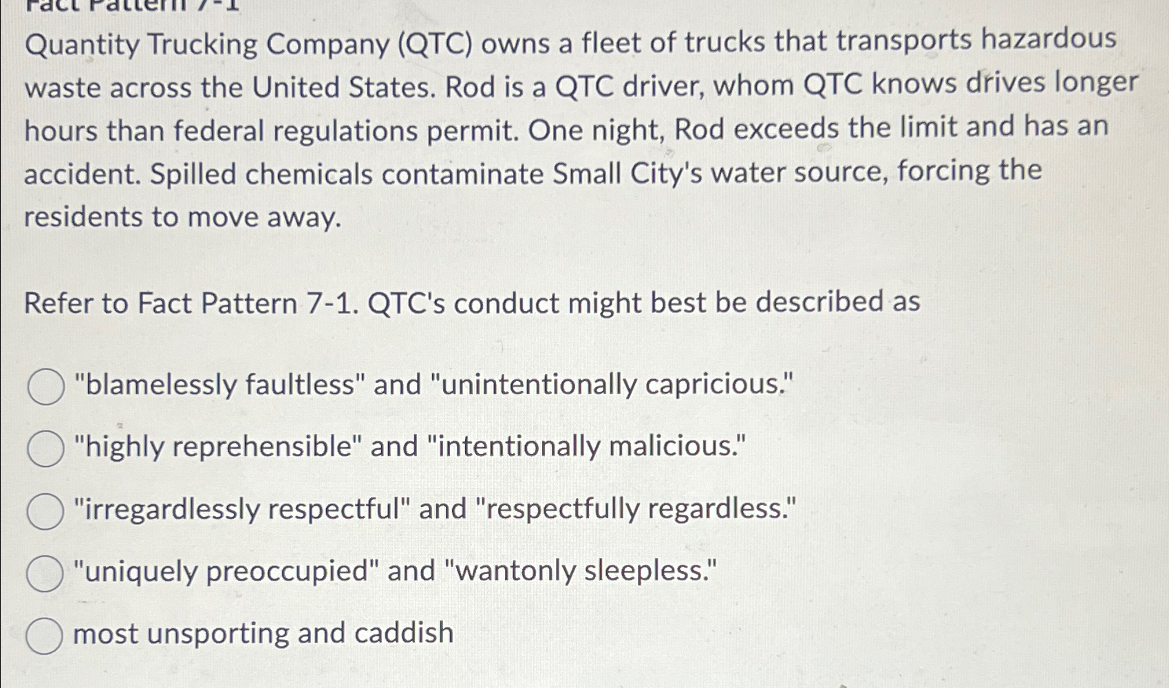 Solved Quantity Trucking Company (QTC) ﻿owns a fleet of | Chegg.com