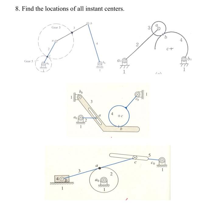 Solved 8. Find the locations of all instant centers. | Chegg.com