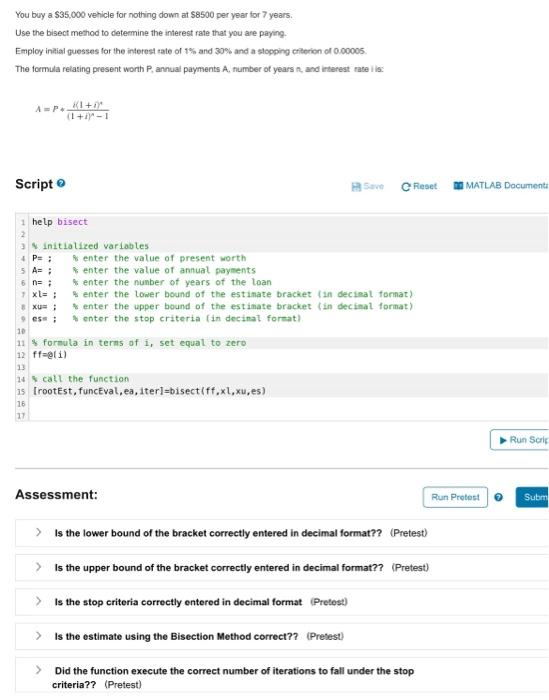 Solved You buy a $35,000 vehicle for nothing down at $8500 | Chegg.com