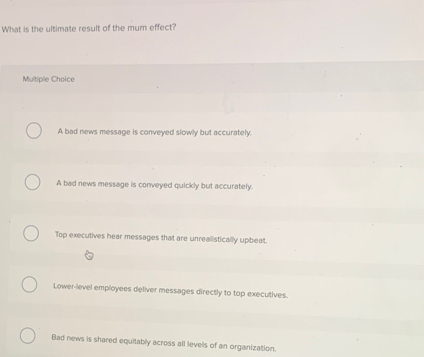 Solved What is the ultimate result of the mum | Chegg.com