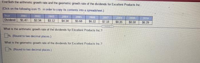 Solved Find Both the arithmetic growth rate and the | Chegg.com
