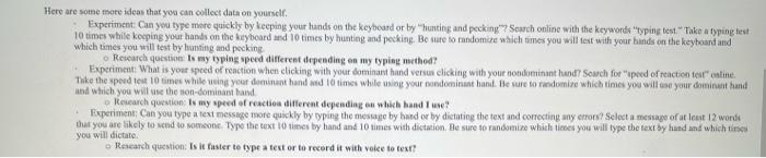 Solved I need to do one of these experiments for confidence | Chegg.com