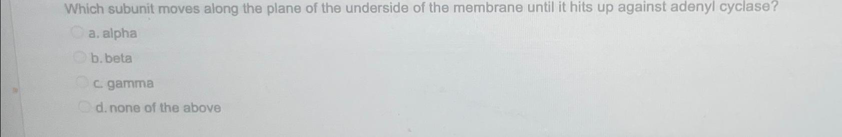Solved Which subunit moves along the plane of the underside | Chegg.com