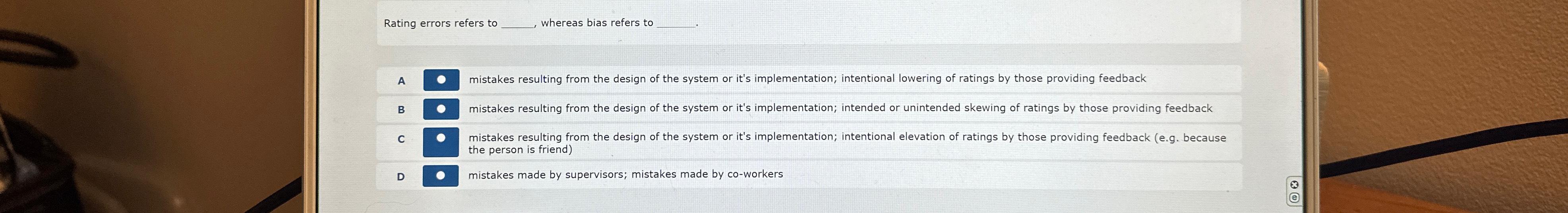 Solved Rating errors refers to whereas bias refers | Chegg.com