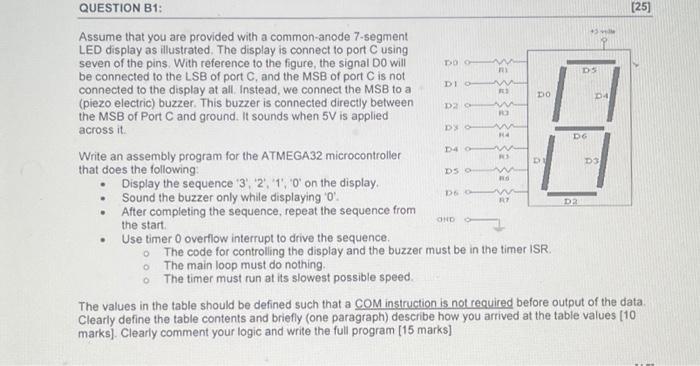 Solved Assume that you are provided with a common-anode | Chegg.com