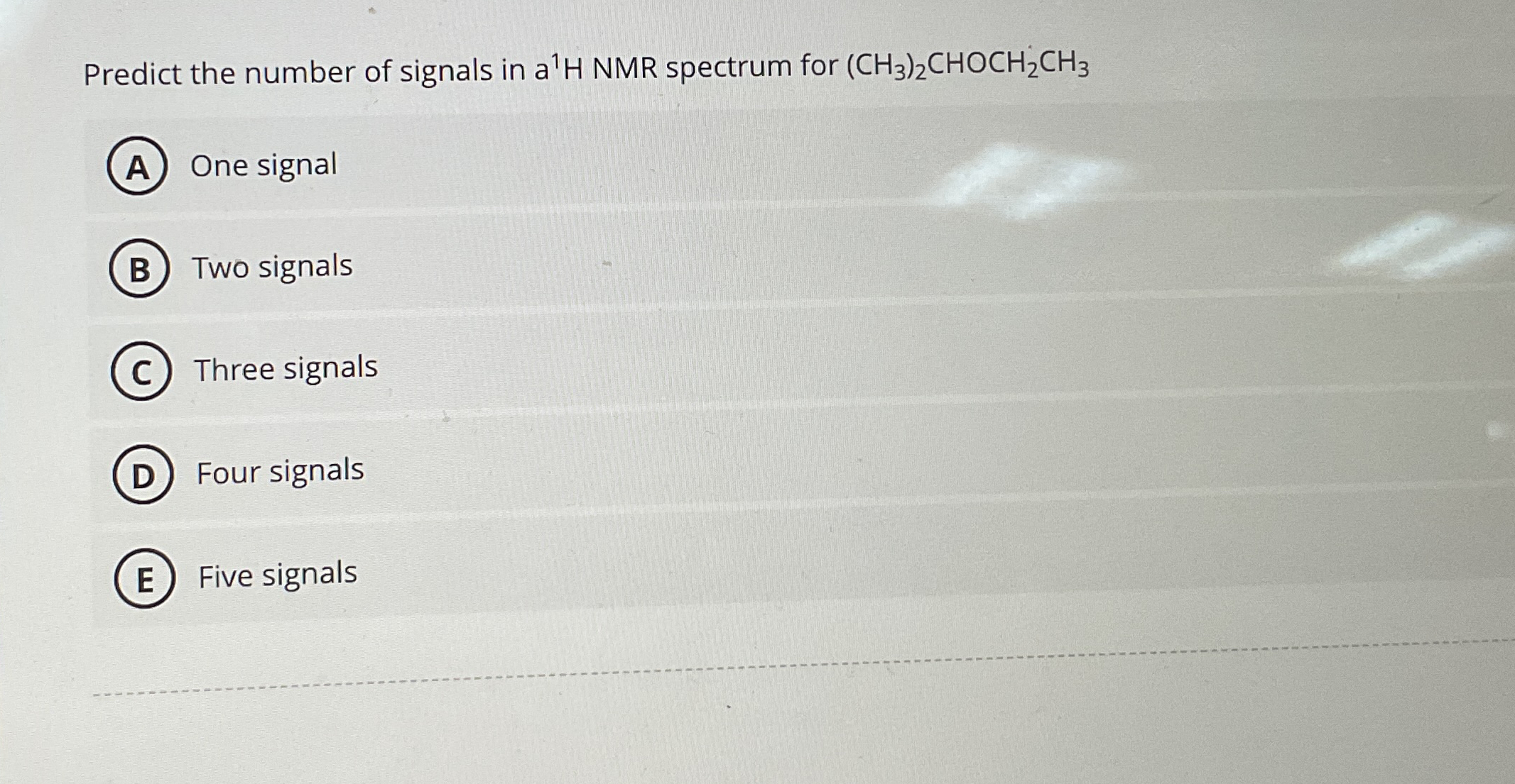 Solved Predict the number of signals in a a1H ﻿NRR spectrum | Chegg.com