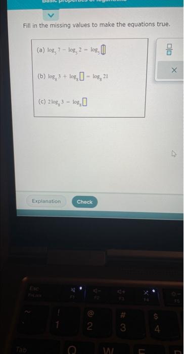 Solved Fill in the missing values to make the equations | Chegg.com