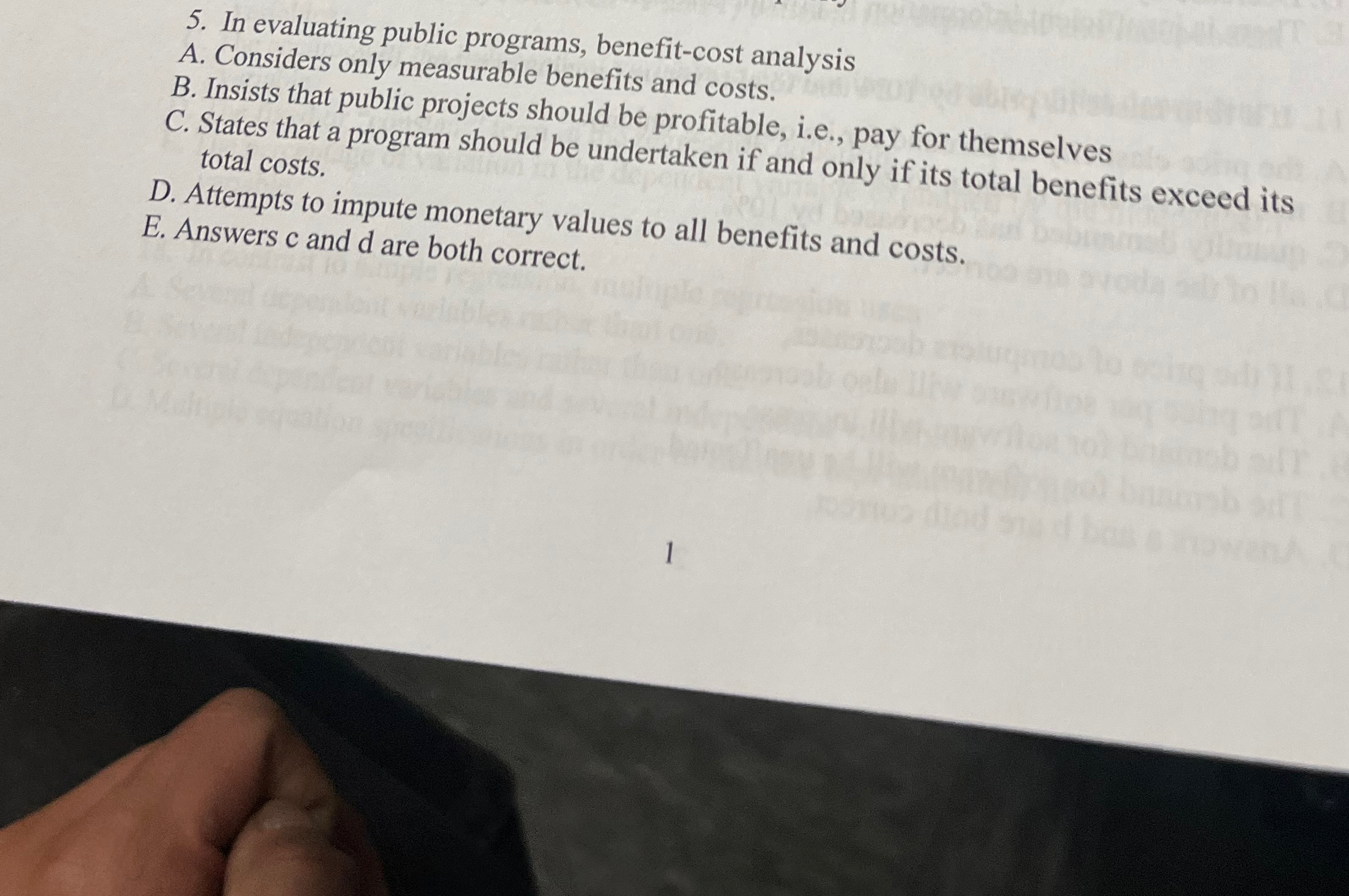 Solved In evaluating public programs, benefit-cost | Chegg.com