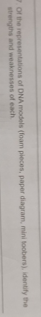 Solved Of the representations of DNA models (foam pieces, | Chegg.com