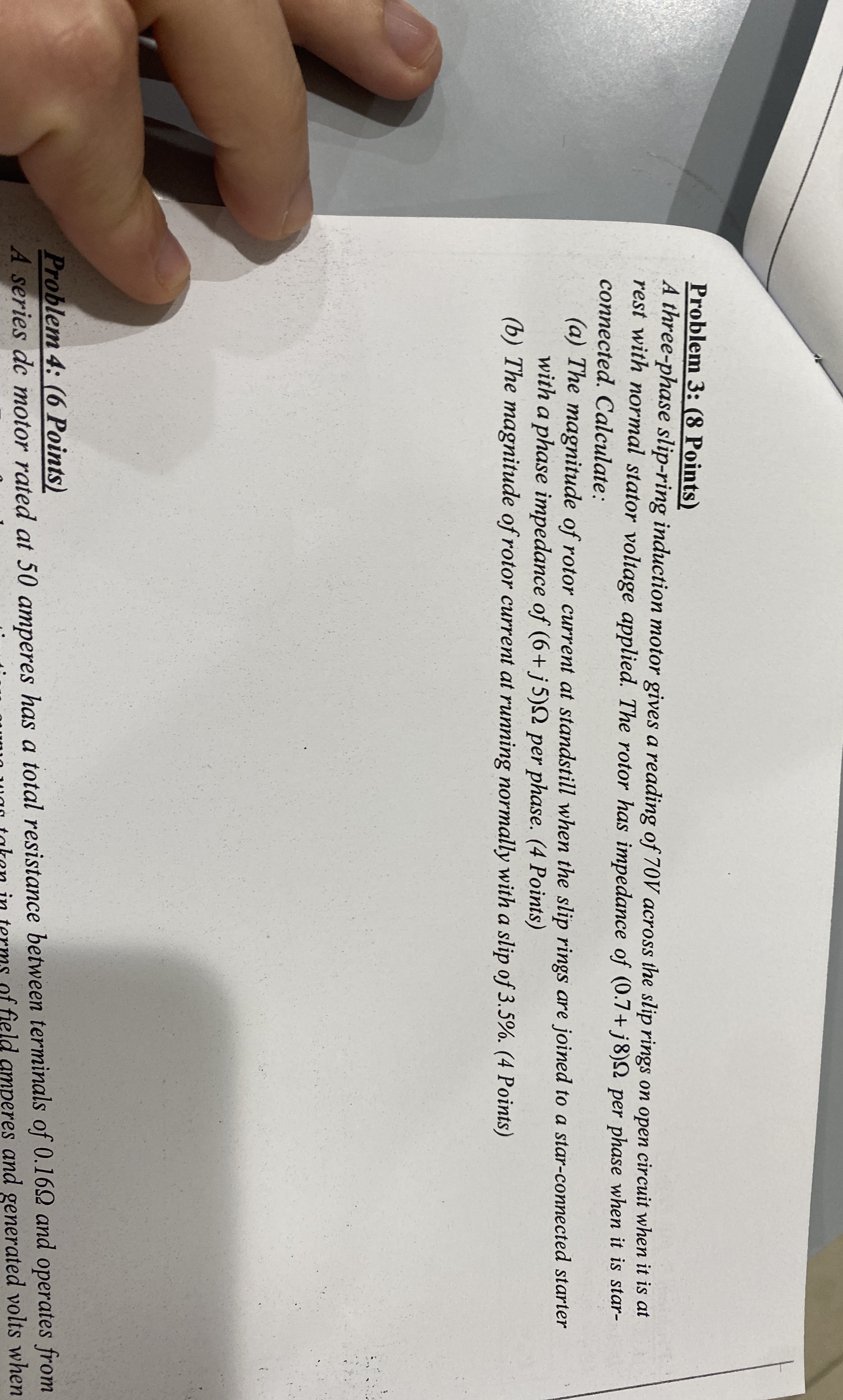 Solved Problem 3: (8 ﻿Points)A three-phase slip-ring | Chegg.com