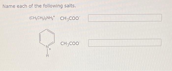 Solved Name each of the following salts. | Chegg.com