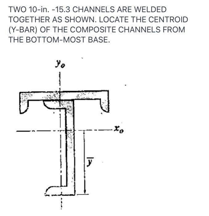 Solved TWO 10-in. -15.3 CHANNELS ARE WELDED TOGETHER AS | Chegg.com