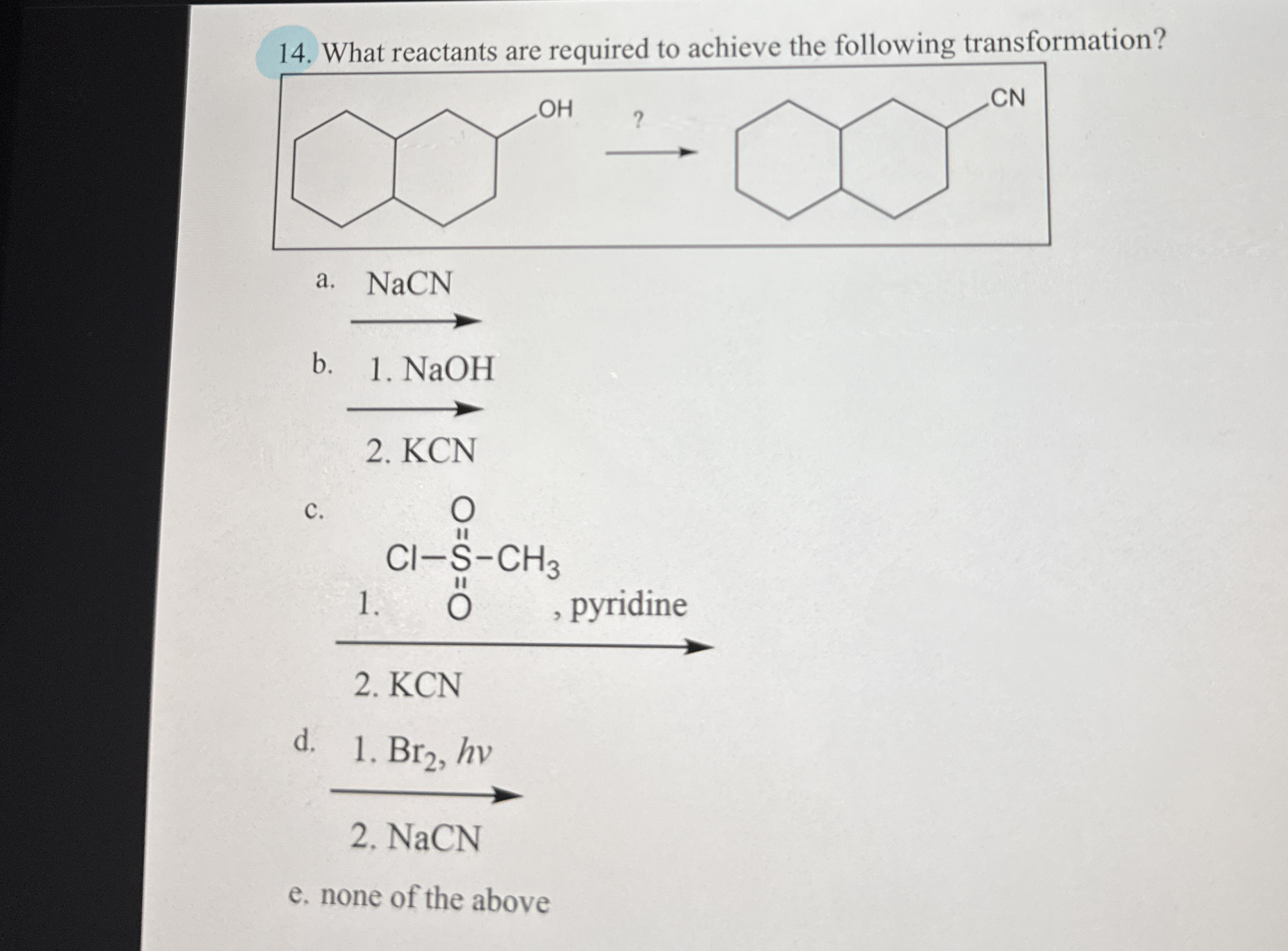 Solved What reactants are required to achieve the following | Chegg.com