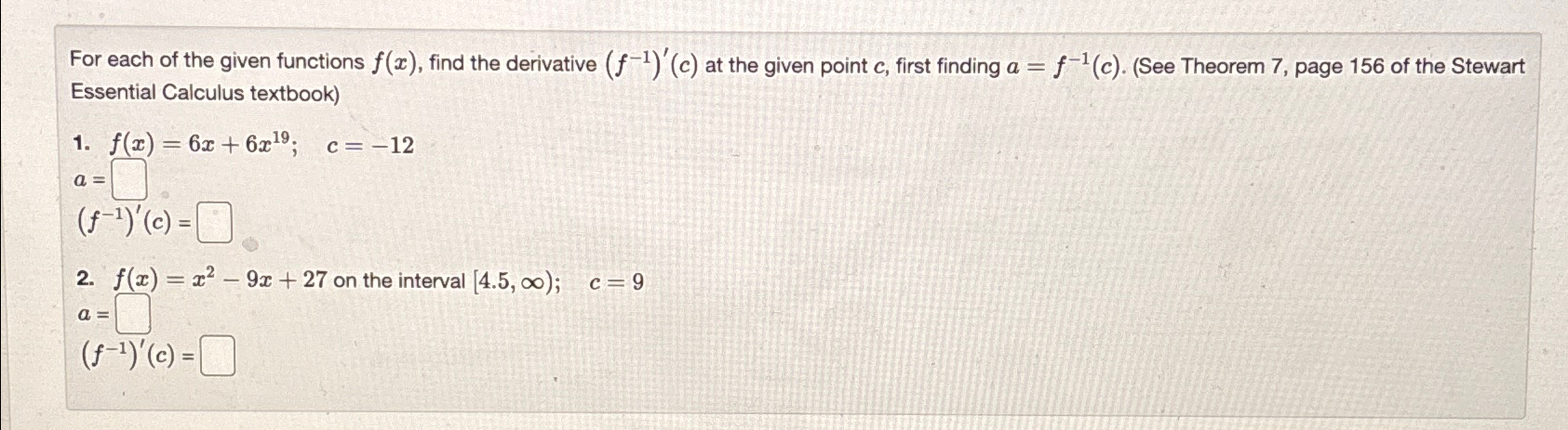 Solved For each of the given functions f(x), ﻿find the | Chegg.com