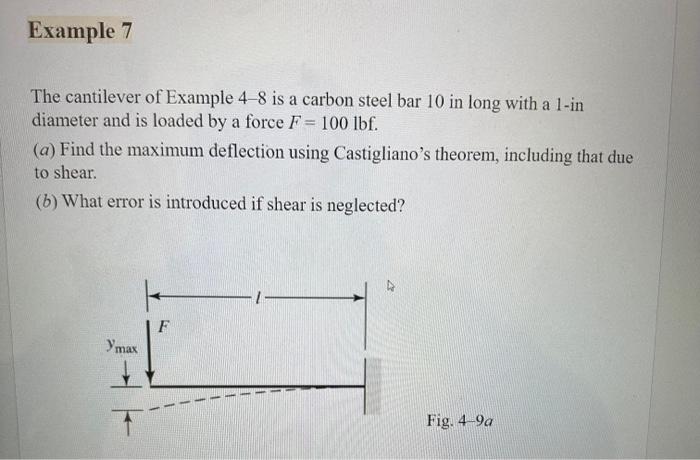 Solved For the above Example 7, write the deflection | Chegg.com