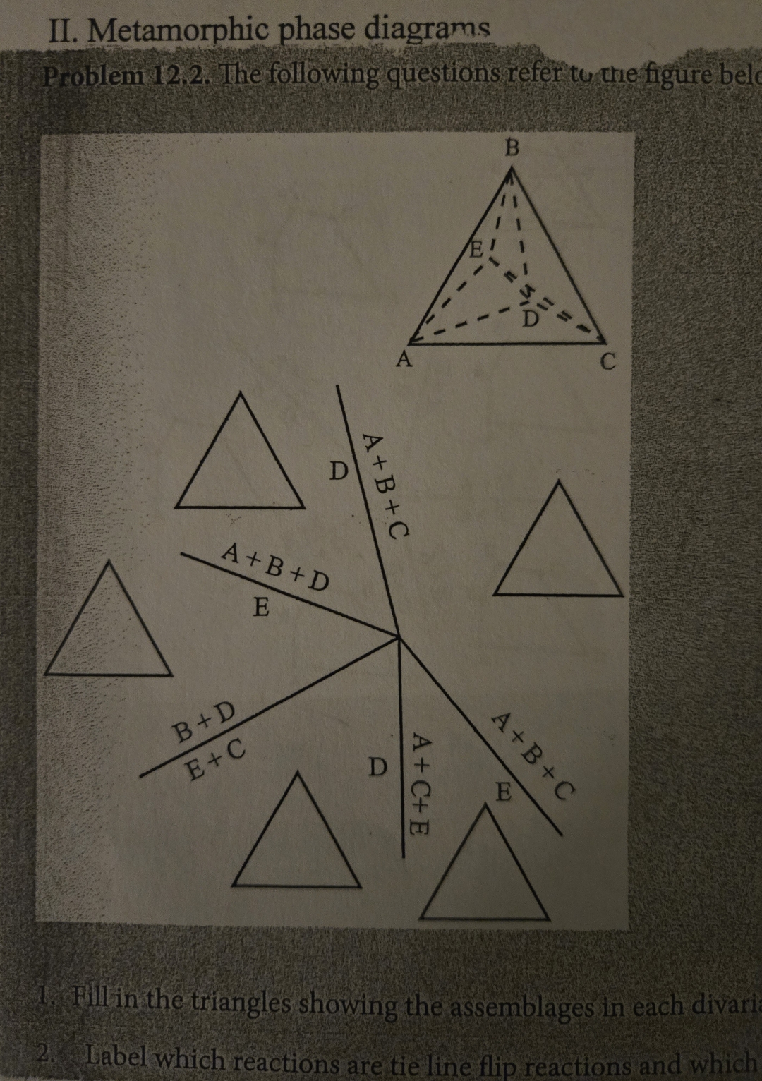 II. ﻿Metamorphic phase diagramsProblem 12.2. ﻿The | Chegg.com