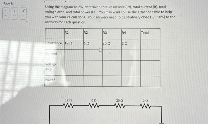 Solved Using the diagram below, determine total resistance | Chegg.com