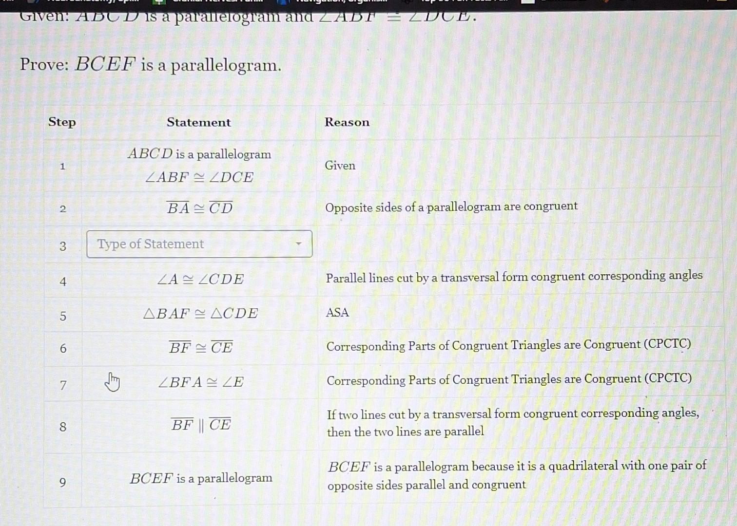 Solved Prove: BCEF is a parallelogram. | Chegg.com