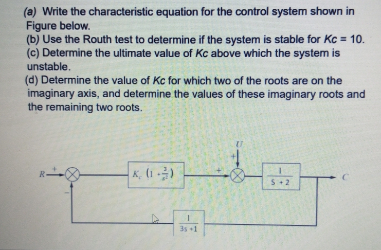 Solved (a) ﻿Write the characteristic equation for the | Chegg.com