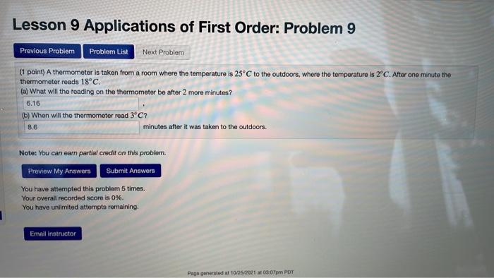 Solved Lesson 9 Applications of First Order: Problem 9 | Chegg.com
