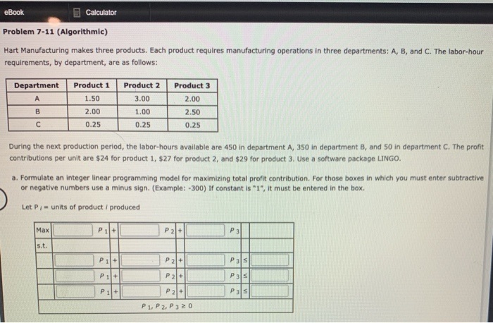 Solved eBook Calculator Problem 7-11 (Algorithmic) Hart | Chegg.com Solved eBook Calculator Problem 7-11 (Algorithmic) Hart | Chegg.com