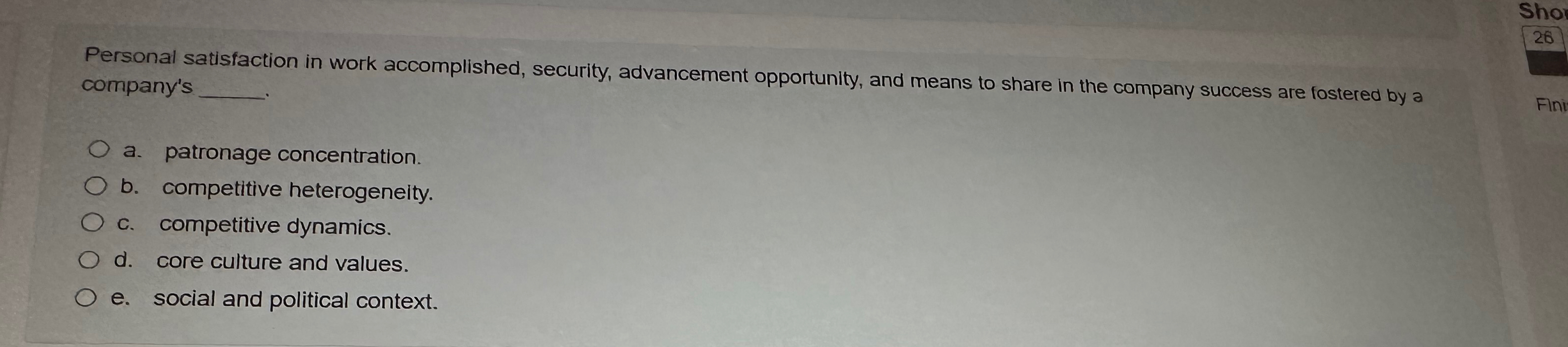 Solved Personal satisfaction in work accomplished, security, | Chegg.com