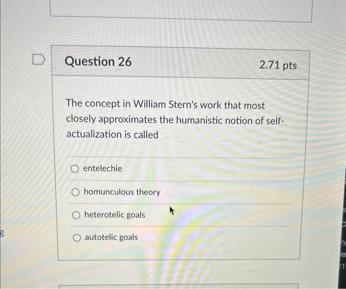 Solved The concept in William Stern's work that most closely | Chegg.com