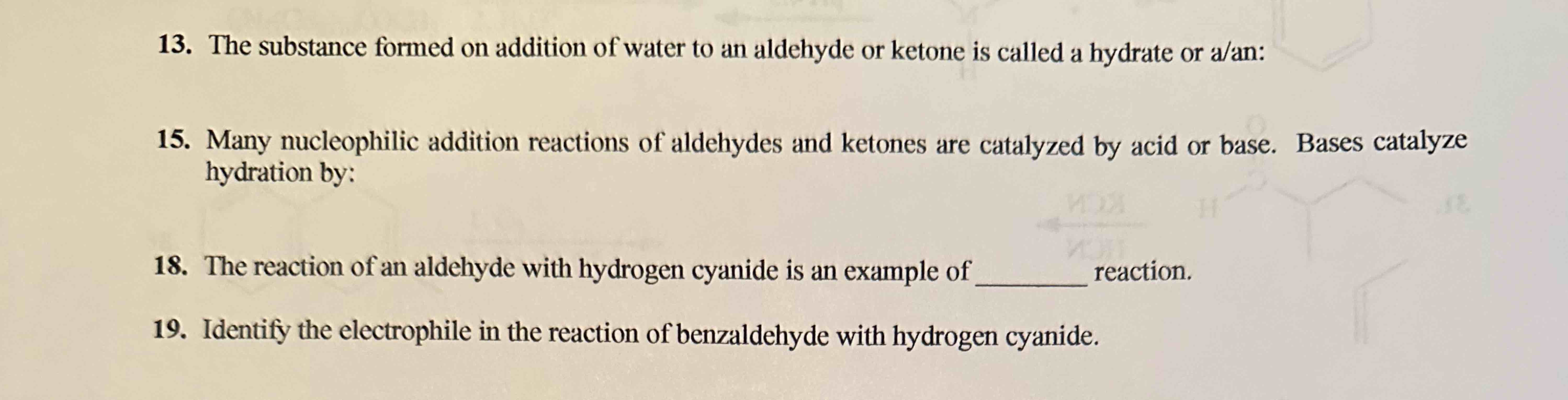 Solved The substance formed on ﻿addition of ﻿water to an | Chegg.com