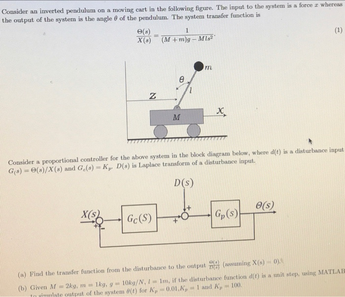 Consider an inverted pendulum on a moving cart in the | Chegg.com