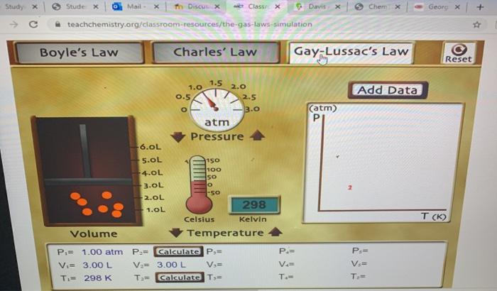 Open the Gas Law Simulation. Use the simulation to | Chegg.com
