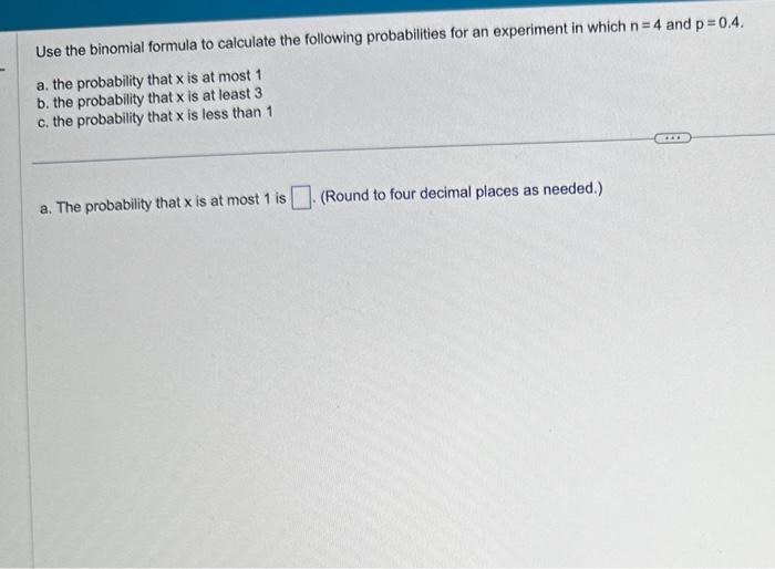 Solved Use the binomial formula to calculate the following | Chegg.com