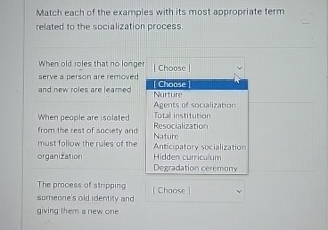 Solved Match each of the examples with its most appropriate | Chegg.com