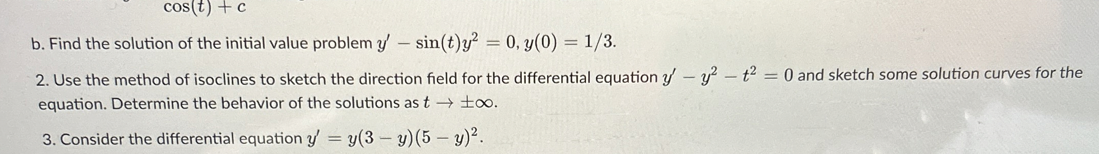 2. ﻿Use the method of isoclines to sketch the | Chegg.com