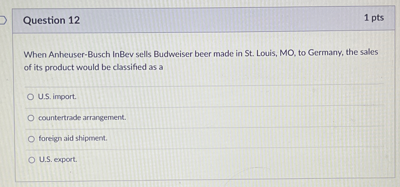 Solved Question 121 ﻿ptsWhen Anheuser-Busch InBev sells | Chegg.com