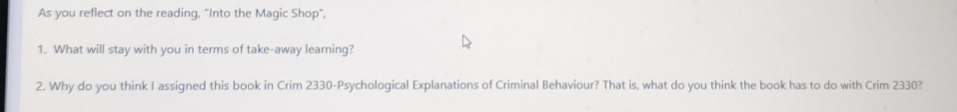 Solved what stay with you in terms of take - away learning? | Chegg.com