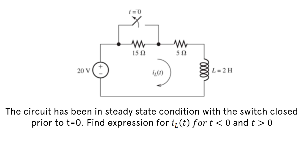 Solved The circuit has been in steady state condition with | Chegg.com