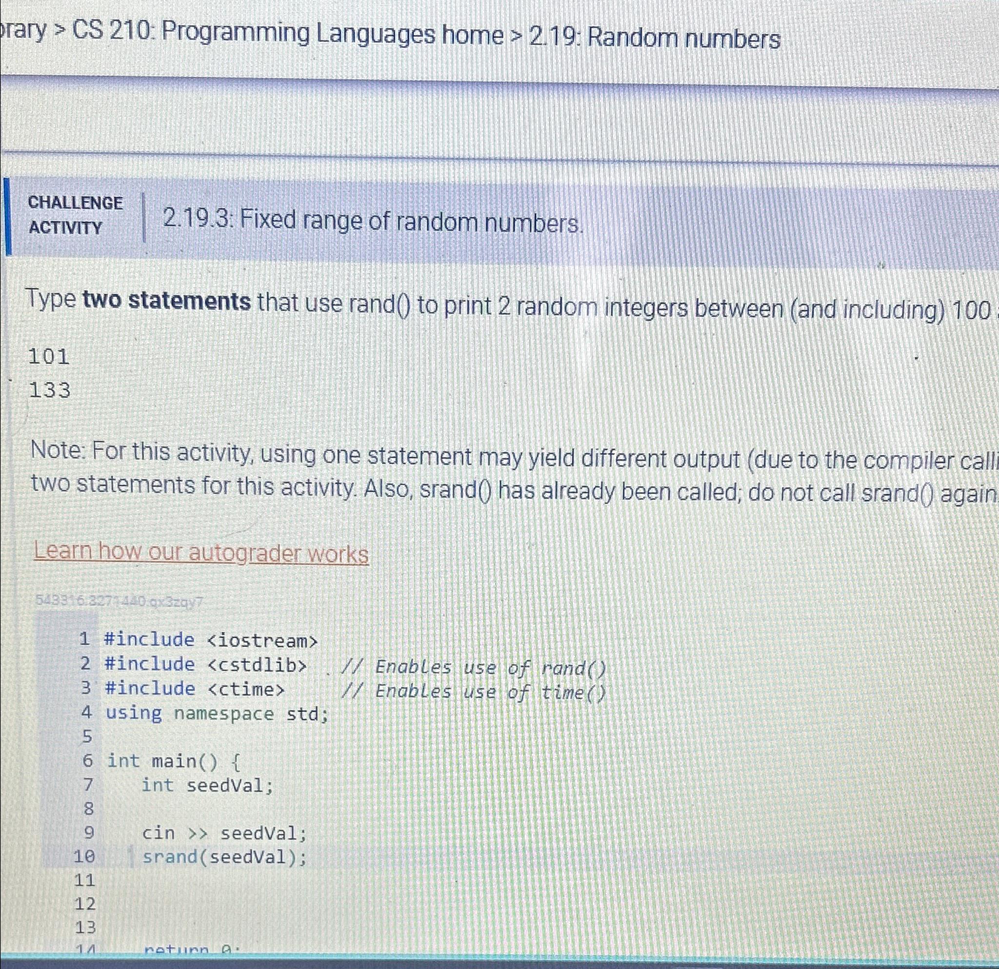 Solved Rary ﻿cs 210 Programming Languages Home 219 