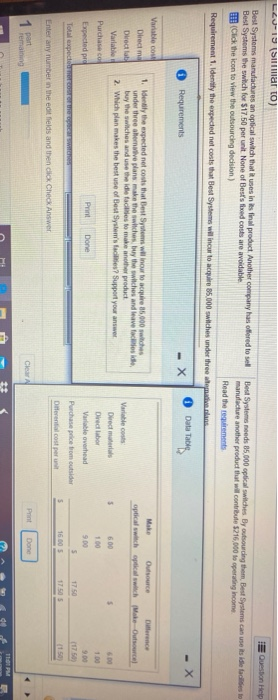 Solved L2U-13 (Silar to) Best Systems manufactures an | Chegg.com
