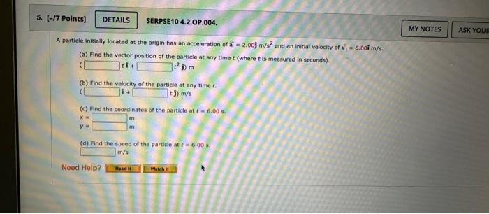 Solved A particle initially located at the origin has an | Chegg.com