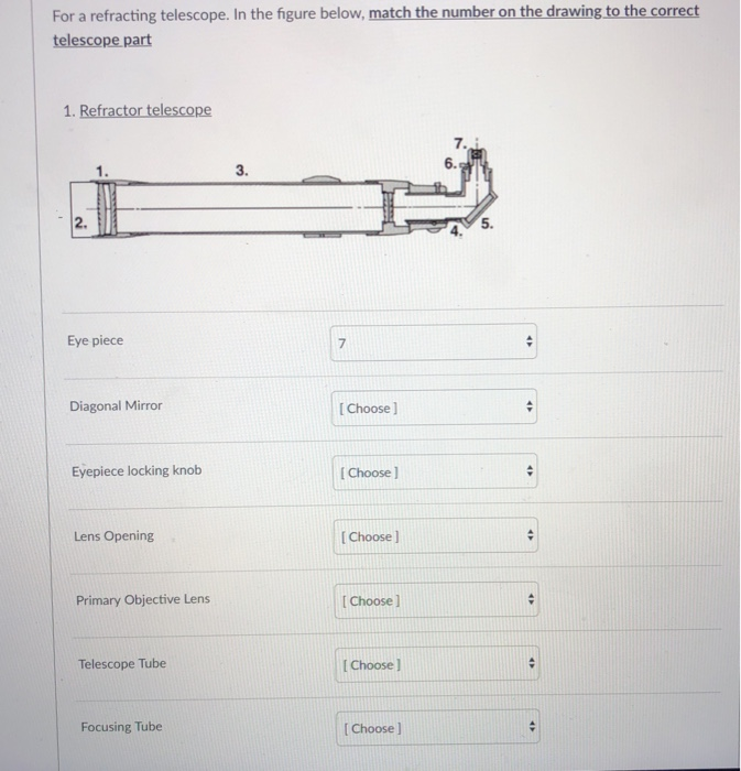 Lab 6: Telescopes Data Sheet Part I: Identifying | Chegg.com